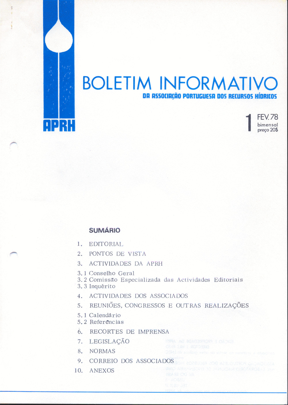 Boletim Informativo nº 1 - APRH